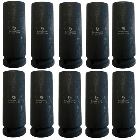 X10 Scaffolders Impact Socket Deep 80mm 1/2"" Square Drive 21mm + Pin Ring