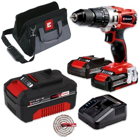 Einhell 18v Cordless Combi Drill TE-CD PXC 18v Metal Chuck + 2x 1.5ah ...