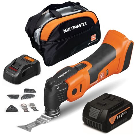 Fein MULTIMASTER AMM 700 Plus AS 18V AMPShare Brushless Multi Tool + 18 PC 4ah