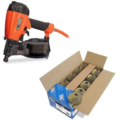 Tacwise FCN55V Corded Coil Nailer + 16,000 32mm Nails 57mm Framing Air ...