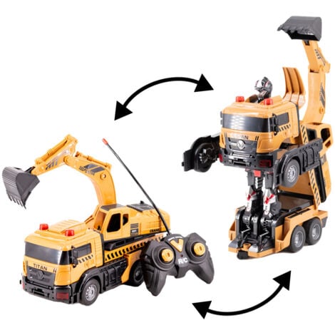 Vaunt Remote Control Transforming Toy Excavator Radio Control Digger ...