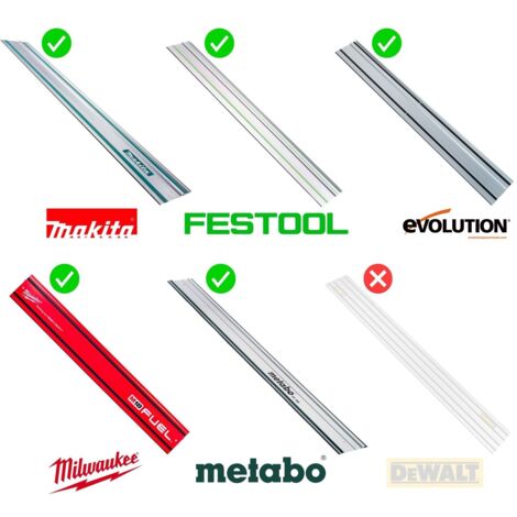 2x 1.5m Guide Rail for Festool Makita Milwaukee Plunge Saws + Pair ...