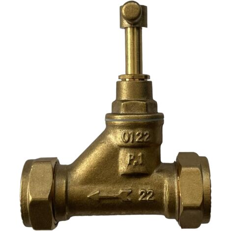 22mm Mains Water Stopcock Compression Stoptap BS1010 Valve Brass WRAS ...