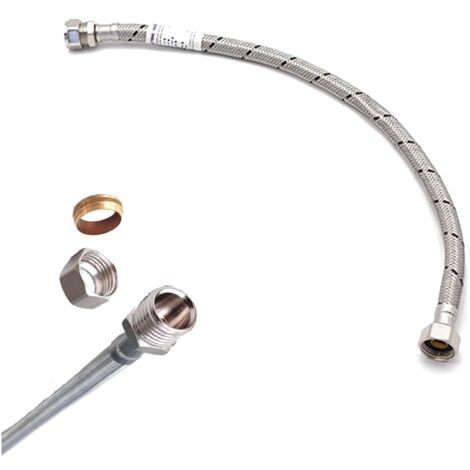 Essentials 15mm x 1/2"" x 30cm Flexible Tap Connector - 9.5mm Bore