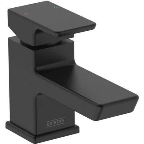 Bristan Cobalt Mono Basin Mixer Tap with Clicker Waste Black Monobloc Tap