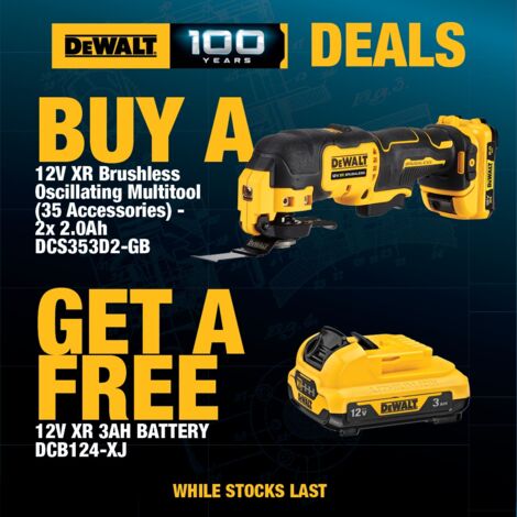 Dewalt DCS353D2 XR Brushless Multi Tool 12V + 3x Batteries + 35 Pc Acc Tstak