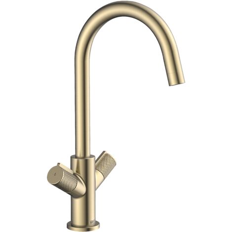 Bristan Fern Brushed Brass EasyFit Kitchen Sink Mixer Tap + Easy Fit Base