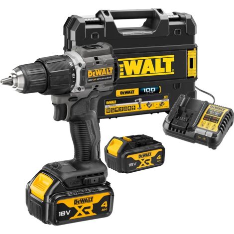 Dewalt DCD100M2T Black 18v XR Brushless Compact Combi Hammer Drill 4AH ...