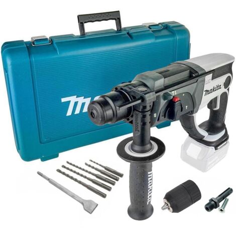 Makita DHR202Z White 18v SDS Hammer Drill 3 Function + 5 x Bits Chisel ...
