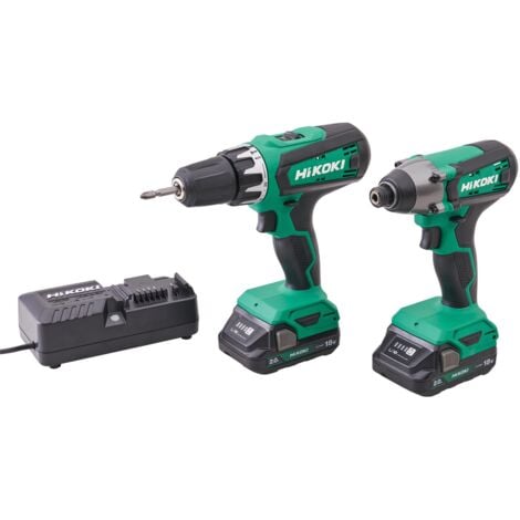HiKOKI Twin Pack Combi Drill And Impact Driver 18V 2 x 2Ah Li-ion KC18DFXJAZ
