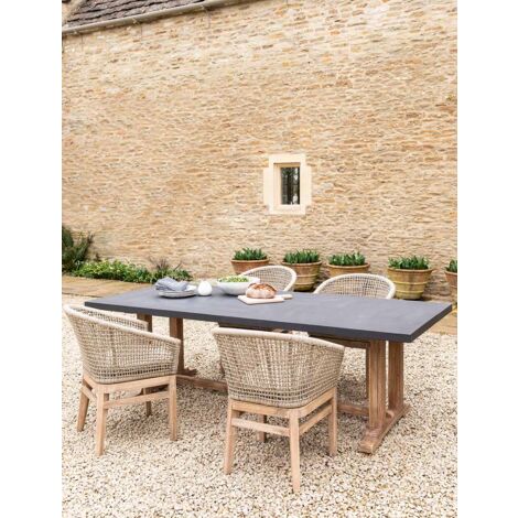 Garden Trading Burcot Dining Table Outdoor Garden Large Slate Grey 240cm