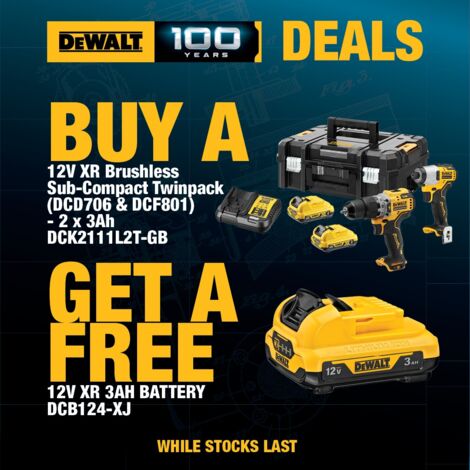Dewalt 12v Brushless Compact Twin Pack Combi Drill Impact + X3 12V 3Ah ...