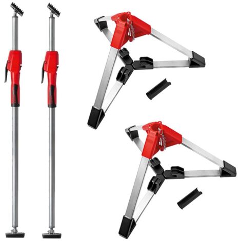 X2 Bessey STE300 Telescopic Drywall Support 1700-3000mm + X2 Tripod ...