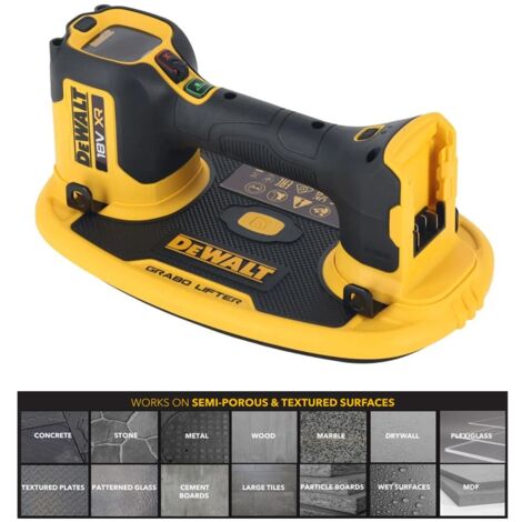 Dewalt GRABO DCE590N 18v XR Cordless Vacuum Lifter Suction Digital ...