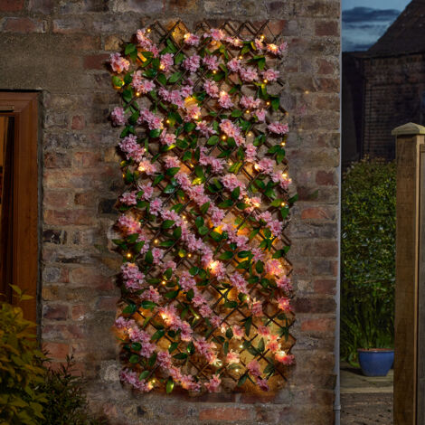 Smart Garden 60x 180cm Expanding Solar Light Pre Lit Pink Blossom ...