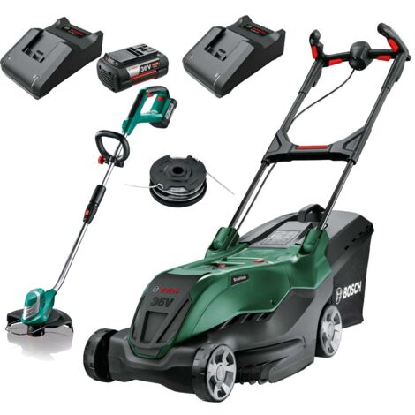 Bosch Advanced Rotak 36v-40-650 36v Cordless Lawnmower 42cm & Trimmer ...