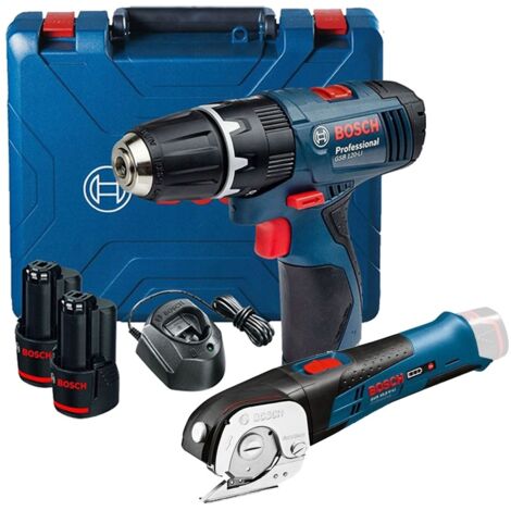 Bosch GSB 120-LI 12v Combi Hammer Drill 2 Speed 2x2AH + GUS Universal ...