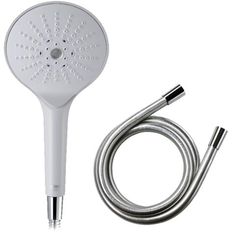 Mira Showers 130mm Switch Shower Head White 4 Spray Modes + 1.25 Chrome ...