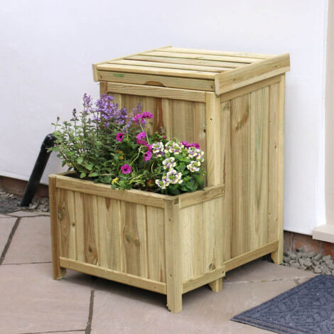 Zest Wooden Keep Safe Parcel Store Drop Box Garden Storage Lockable ...