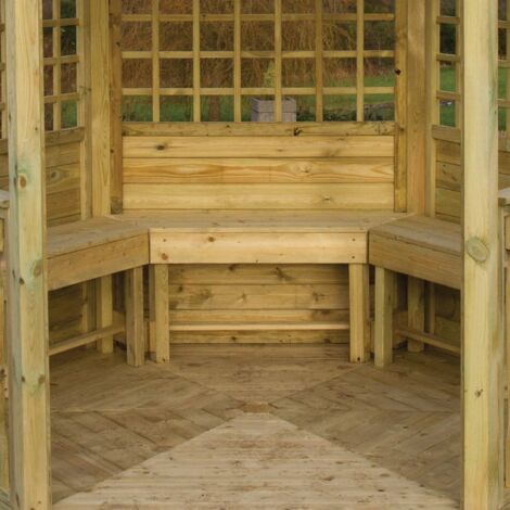 Zest Set Of 3 Wooden Gazebo Garden Benches For Zest Tatton Moreton ...