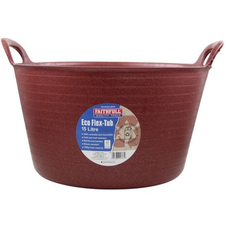 Faithfull Eco Flex Tub Bucket 15 litre - Recycled Red FAIECOFLXR15