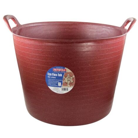 Faithfull Eco Flex Tub Bucket 42 litre - Recycled Red FAIECOFLXR42
