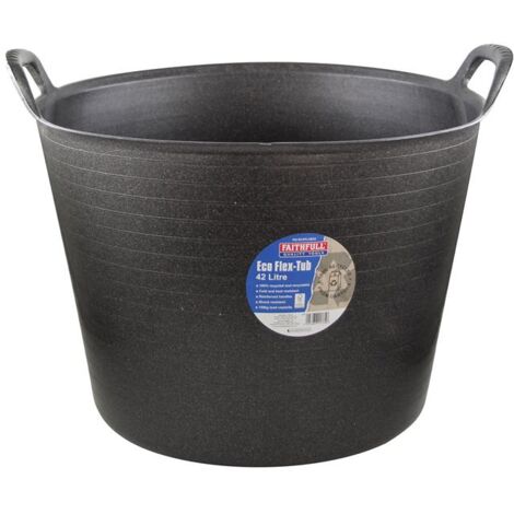 Faithfull Eco Flex Tub Bucket 42 litre - Recycled Black FAIECOFLXB42