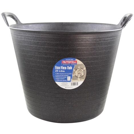 Faithfull Eco Flex Tub Bucket 25 litre - Recycled Black FAIECOFLXB25
