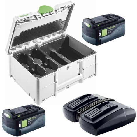 Festool 18V 5.0Ah Energy Set - 2x 18v Batteries BP18 5Ah + Twin DUO ...