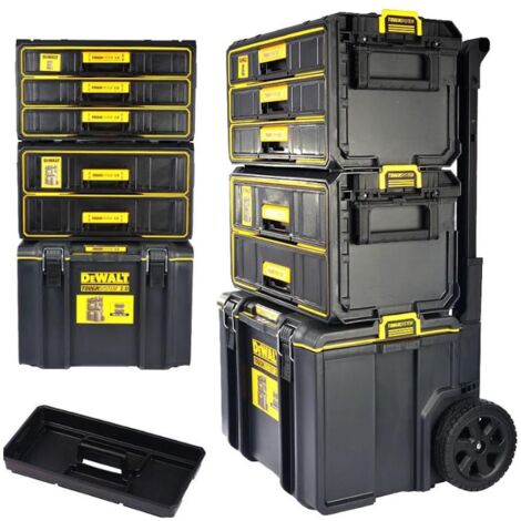 Dewalt Toughsystem 2 DS450 Rolling Tool Trolley + 2 Draw + 3 Draw Organiser