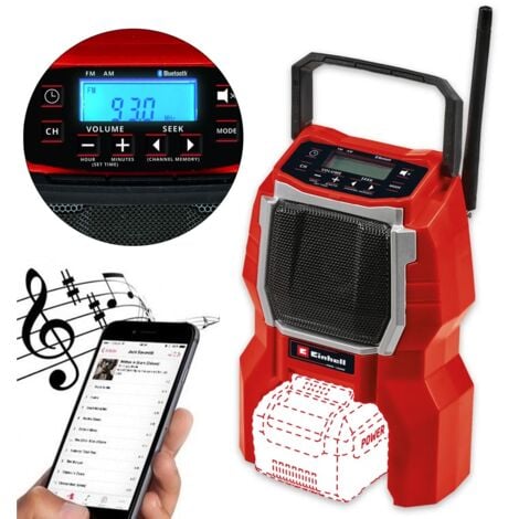 Einhell 3408017 Cordless Site Radio Bluetooth Speaker + 4AH Battery Kit