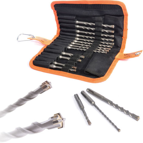 Vaunt SDS+ Endurance Cross Tip Drill Bit Set - 17 Piece Hammer Drilling ...