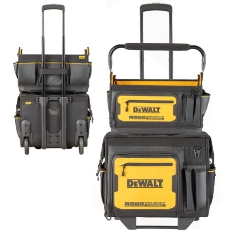 Dewalt Pro Rolling Wheeled Tool Bag Case Soft Storage Stackable + Tote ...