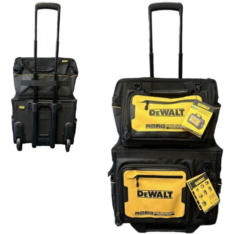 Dewalt Pro Rolling Wheeled Tool Bag Case Soft Storage Stackable + 16 ...