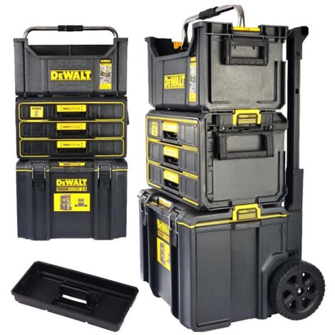 Dewalt Toughsystem 2 DS450 Rolling Tool Trolley + 3 Draw Organiser ...