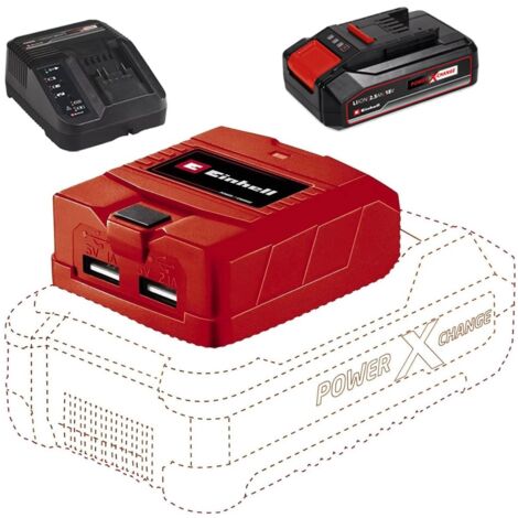 Einhell 45141202x USB Port Battery Charger 18v Power X-Change + 2.5Aah ...