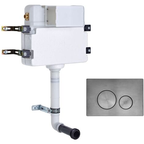 Roper Rhodes In Wall Concealed Cistern and Rondo Gunmetal Dual Flush Plate