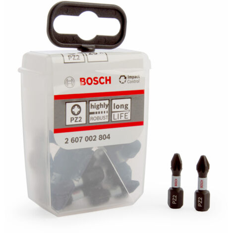 Bosch 2607002804 PRO Impact Screwdriver Bit PZ2 x 25mm Pack of 25 ...