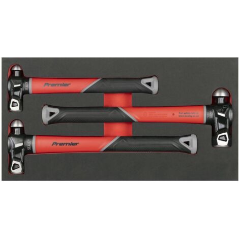 Sealey AK2033 Premier Ball Pein Hammer Set with Fibreglass Shafts 3pc