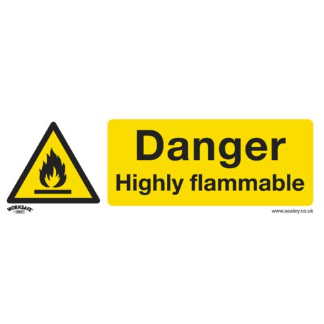 Sealey SS45V1 Worksafe Danger Highly Flammable Safety Sign - Self ...