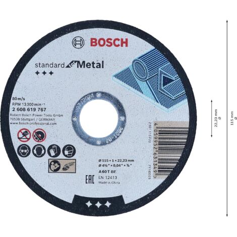 Bosch 115mm 4.5"" Thin Slit Cutting Discs 1mm Wheel Metal Steel ...