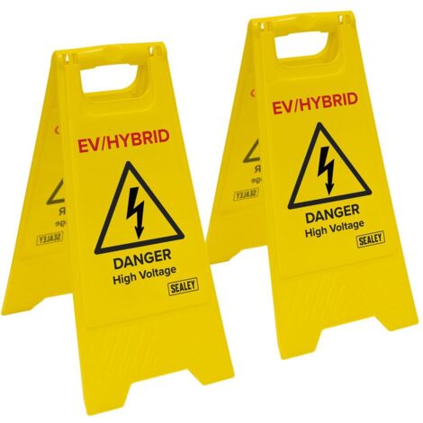 Sealey EV19 EV/Hybrid Floor Warning Signs - Pack of 2