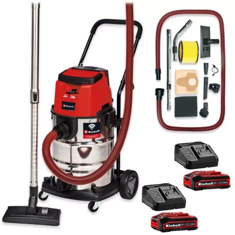 Einhell Professional 18/36v Cordless Vacuum Cleaner 30L Wet Dry + X2 ...