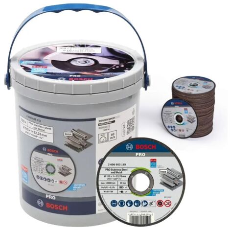 100x Bosch PRO 115mm 1mm Thin Slit Cutting Discs Blades Inox Rapido 4.5 ...