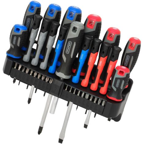 Draper 31672 Screwdriver Set with Wall Mountable Rack (37 Piece)