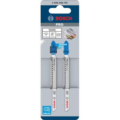 Bosch Jigsaw blades, metal PRO Alu curve T227D Jigsaw Blade, 100 mm, 2 ...