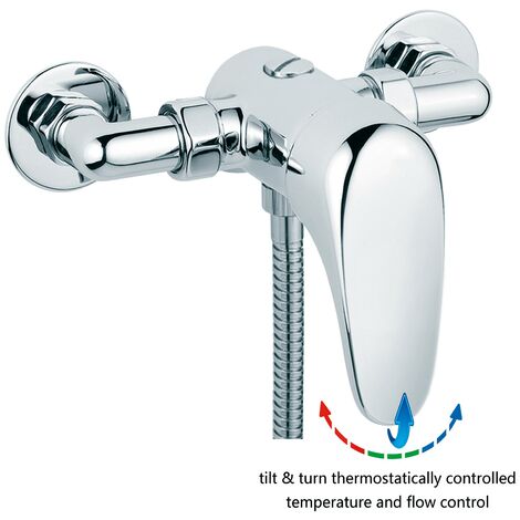 Thermostatic Single Lever Shower Mini Mixer Exposed / Concealed + Riser ...
