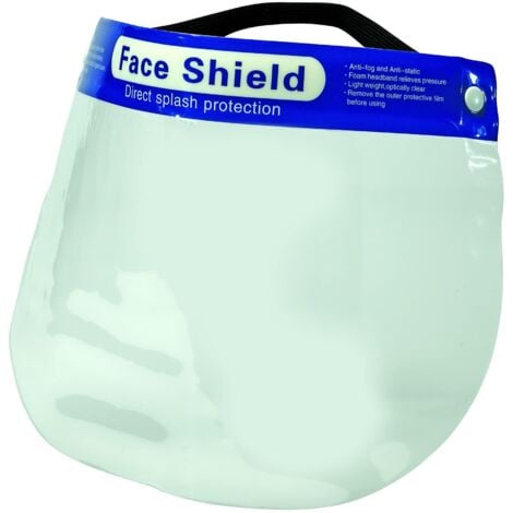 Draper Plastic Face Shield Mask Anti Fog Foam Headband Lightweight PET ...