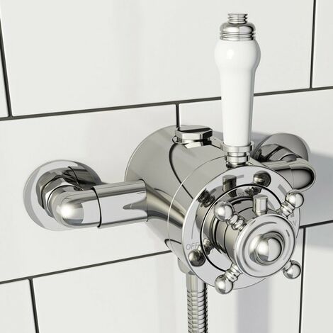 Thermostatic Traditional Exposed Shower Mixer + Riser Rail 135mm ...