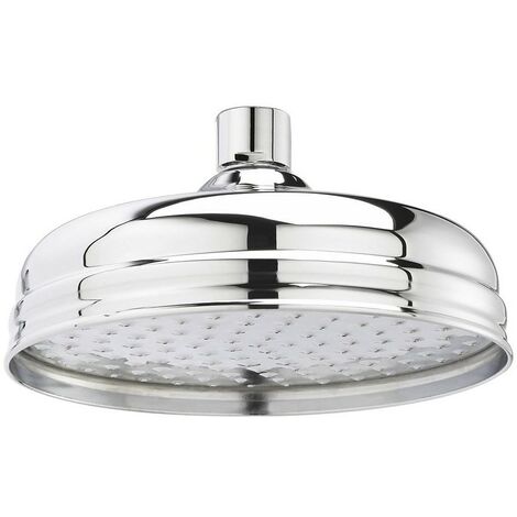 Traditional Edwardian 200mm Fixed Shower Head Rose Chrome + Concealed ...